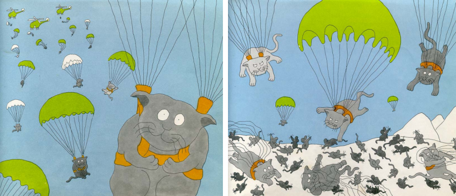 In the 1950s, the British RAF parachuted cats down into Sarawak. Yes ...