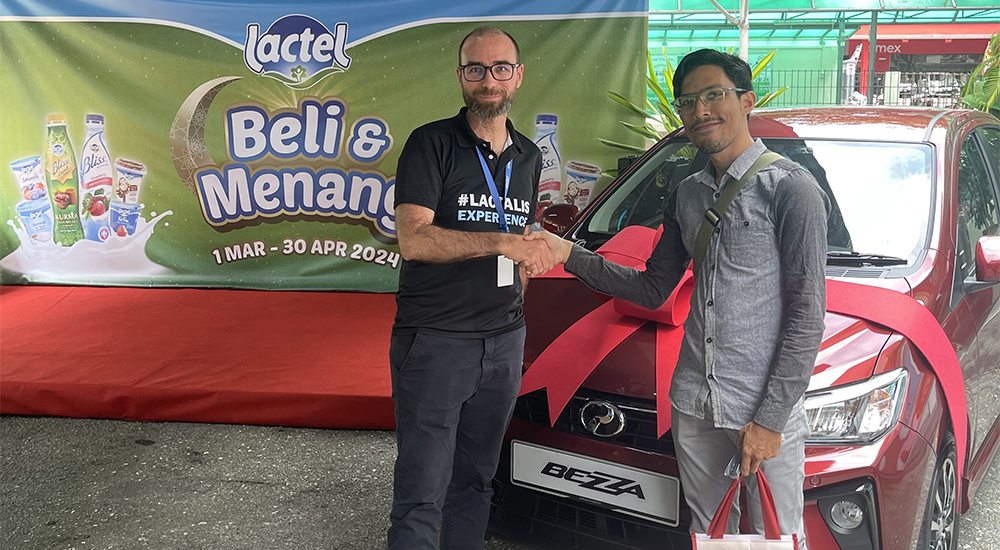 Lactel gifts 28 year old M'sian with his first car