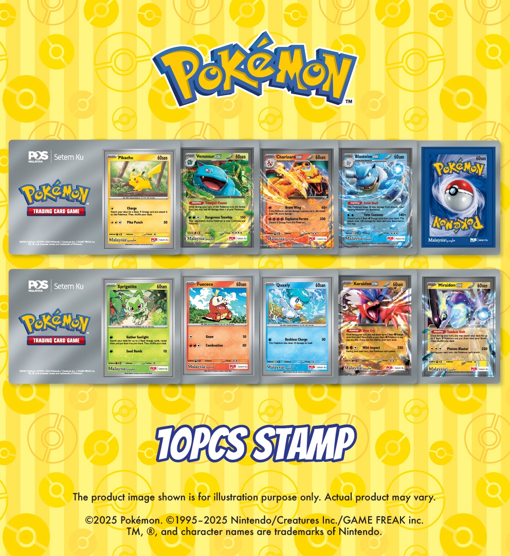 POS Malaysia releases a special stamp set for Pokemon lovers and stamp ...